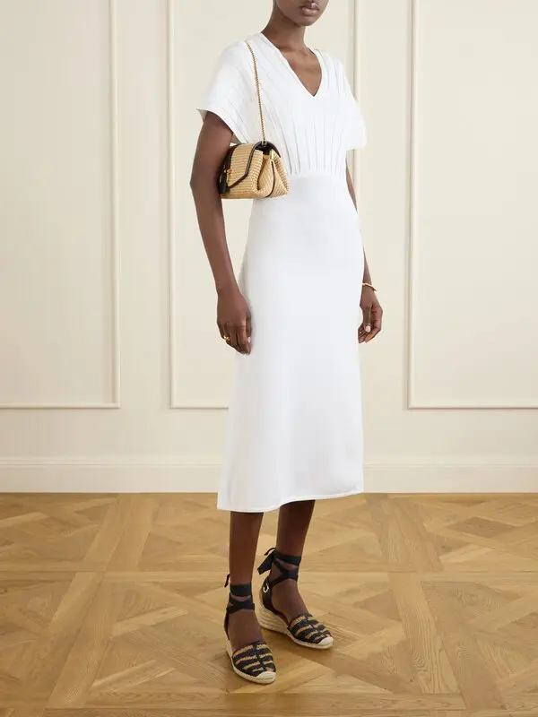 FERRAGAMO Woven Raffia Crossbody Bag With Leather Trim
