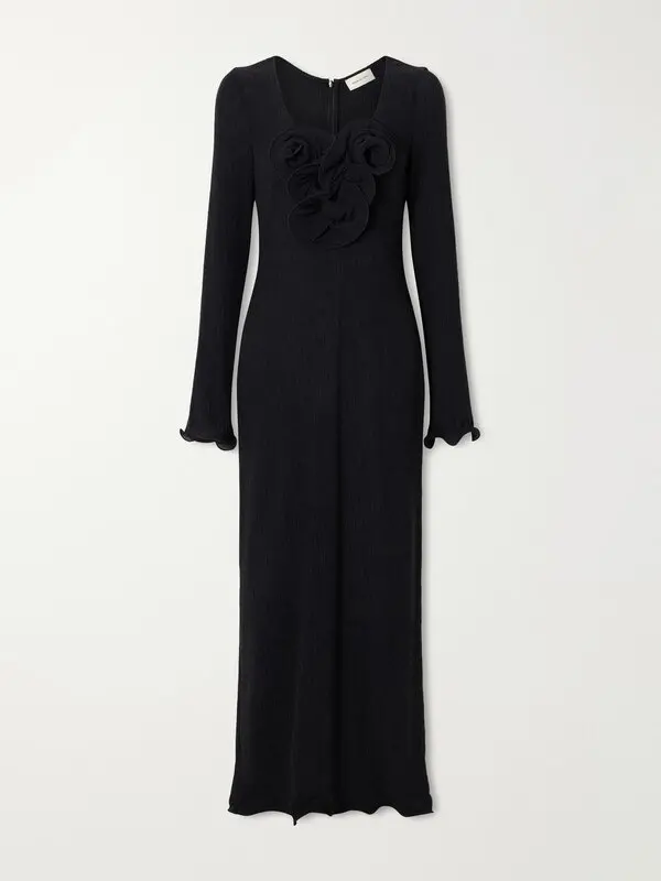 Magda Butrym Gathered Satin Maxi Dress