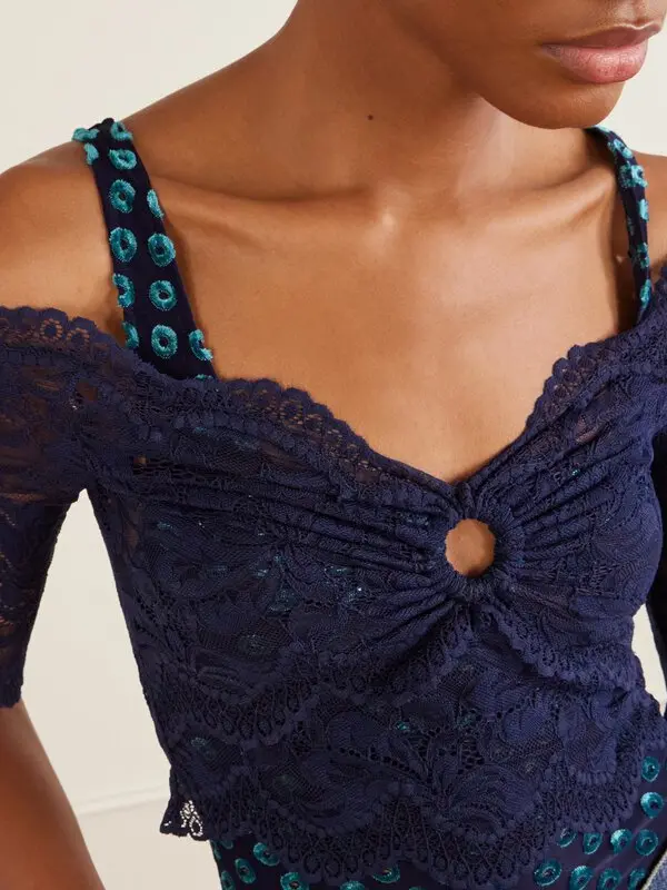 Rabanne Devoré Lace Blouse