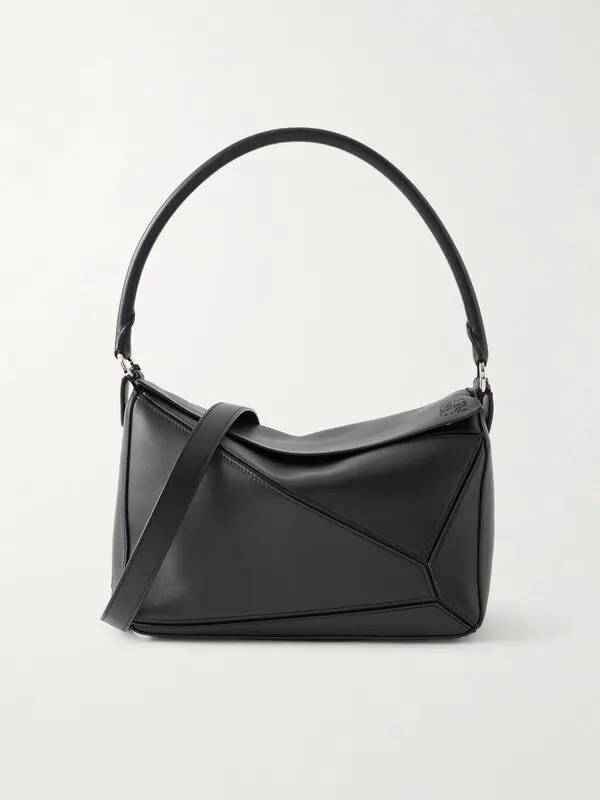 Loewe Puzzle Small Leather Shoulder Bag - Black