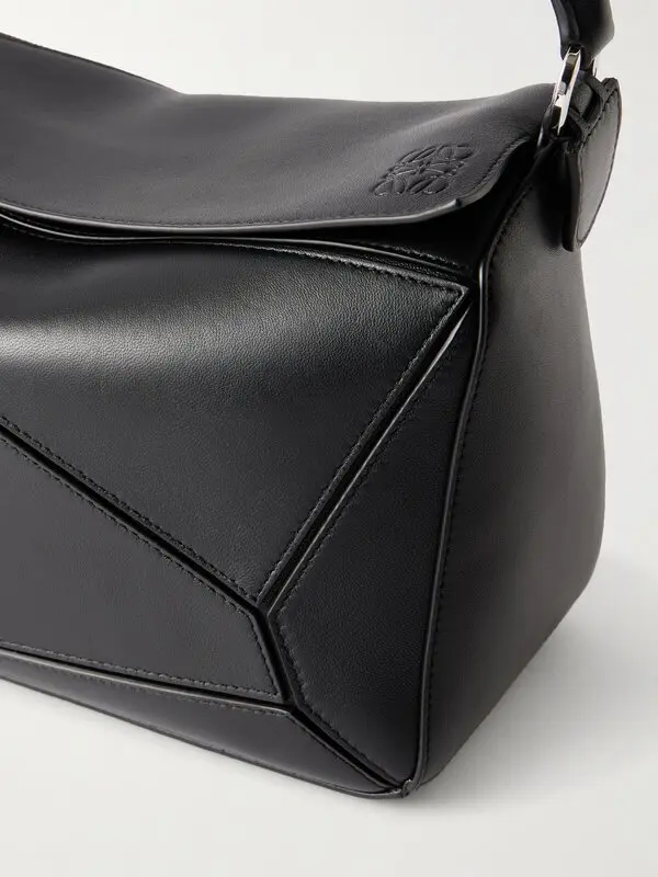 Loewe Puzzle Small Leather Shoulder Bag - Black