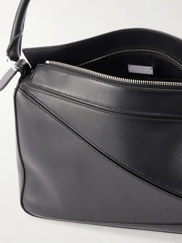 Loewe Puzzle Small Leather Shoulder Bag - Black
