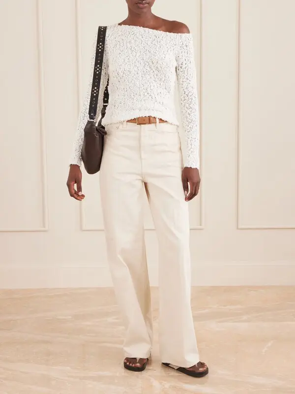THE ELDER STATESMAN Vine Asymmetrical Bouclé Sweater