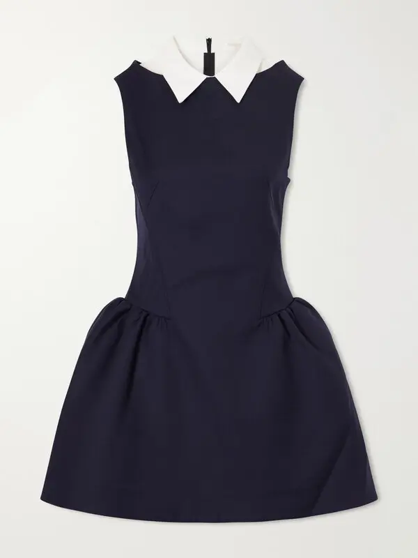 SHUSHU/TONG Patchwork Wool Mini Dress