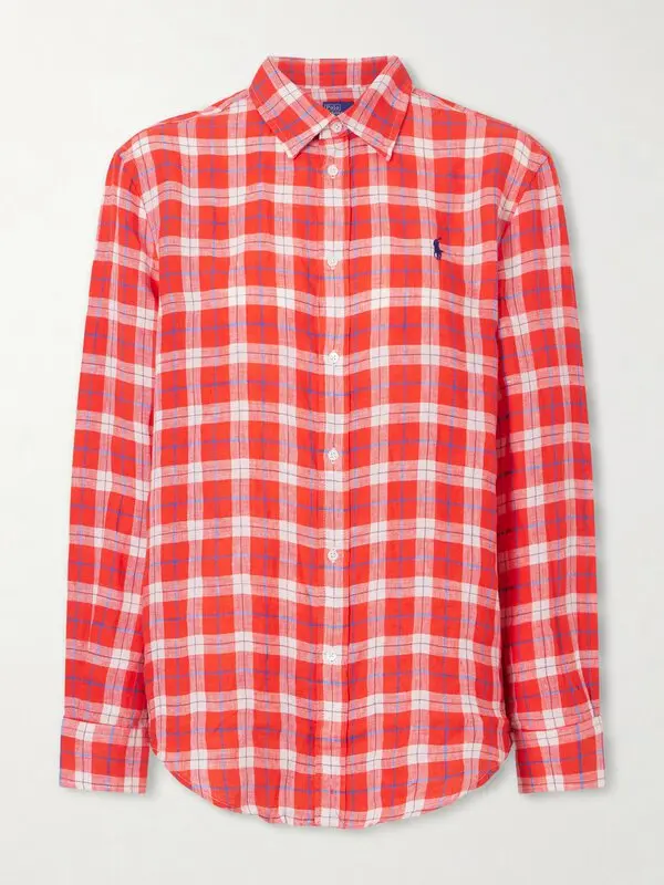 Polo Ralph Lauren Embroidered Checked Linen Shirt
