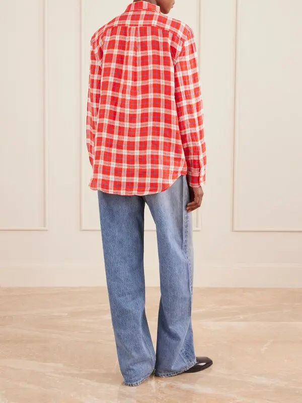 Polo Ralph Lauren Embroidered Checked Linen Shirt