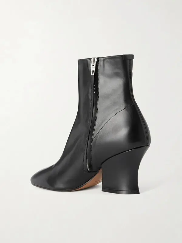 JIL SANDER Lune" Leather Ankle Boots - Black