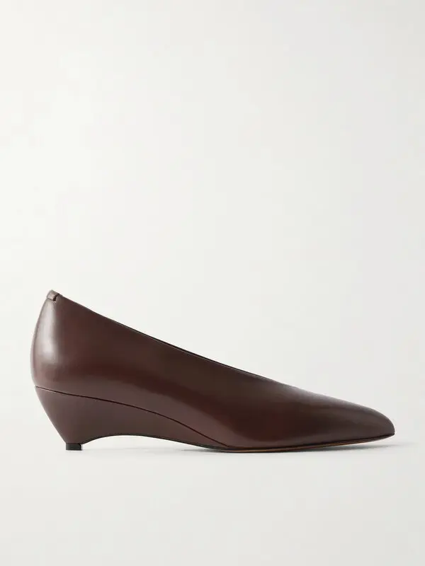 JIL SANDER Sculptural Leather Pumps - Brown