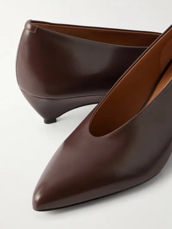 JIL SANDER Sculptural Leather Pumps - Brown