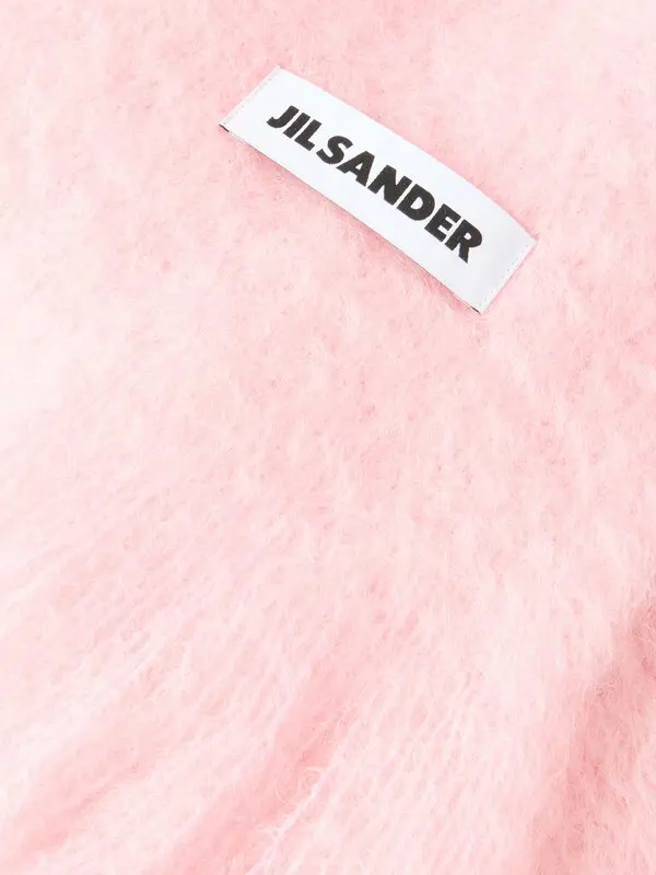 JIL SANDER Fringed Mohair And Wool-bend Scarf - Pink