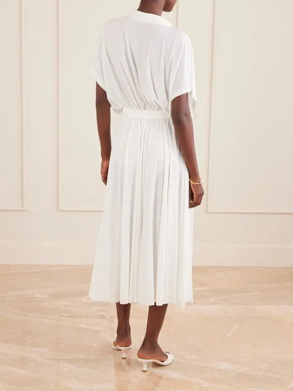 Norma Kamali Belted Jersey Midi Dress