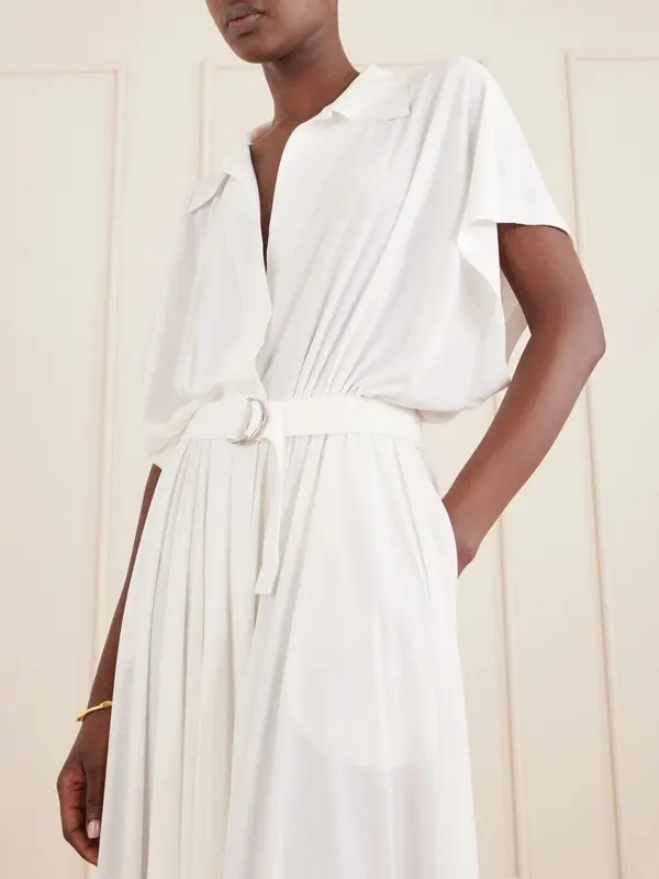 Norma Kamali Belted Jersey Midi Dress