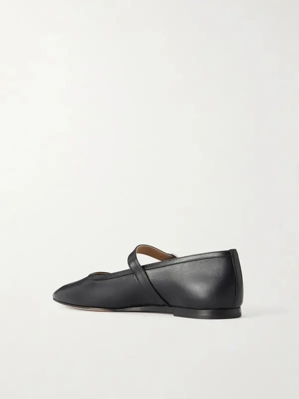 Le Monde Beryl Leather Mary Jane Ballet Flats - Black