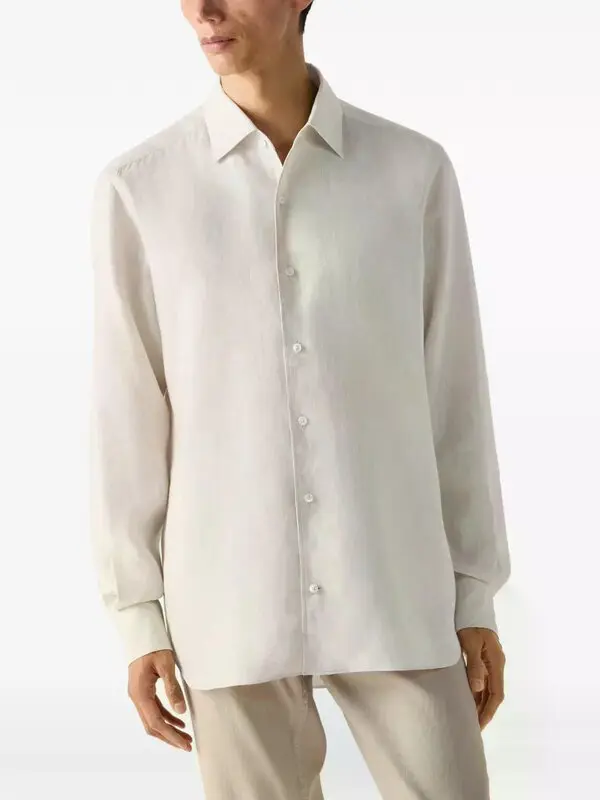 Zegna Oasi Lino Shirt - Neutrals