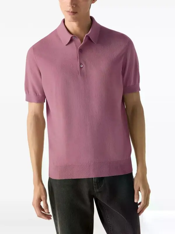 Zegna Cotton Polo Shirt - Pink