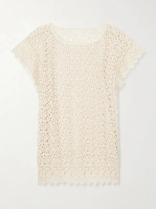 Suzie Kondi Kristina Crocheted Cotton Mini Dress - Neutrals