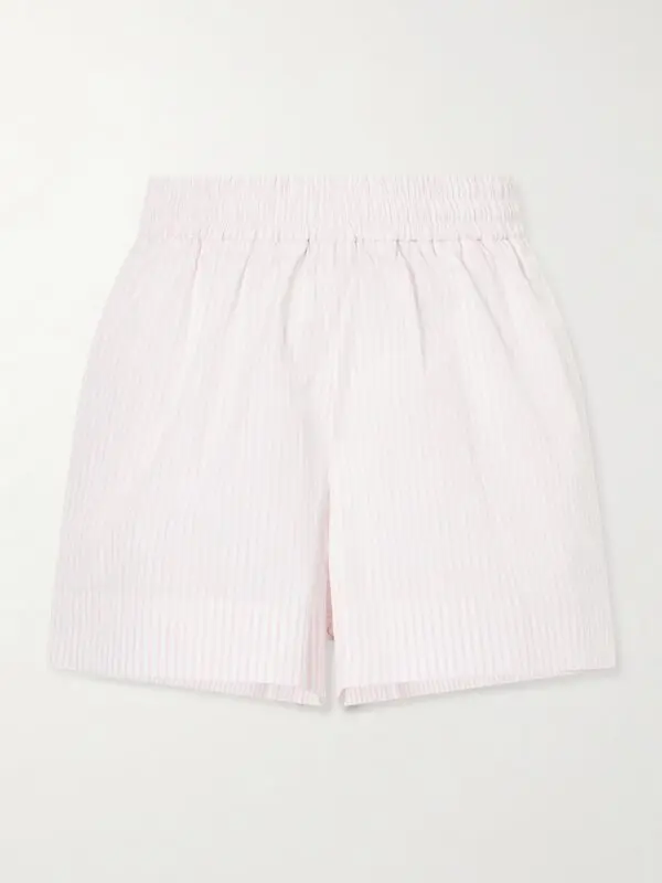 Suzie Kondi Striped Cotton-poplin Shorts