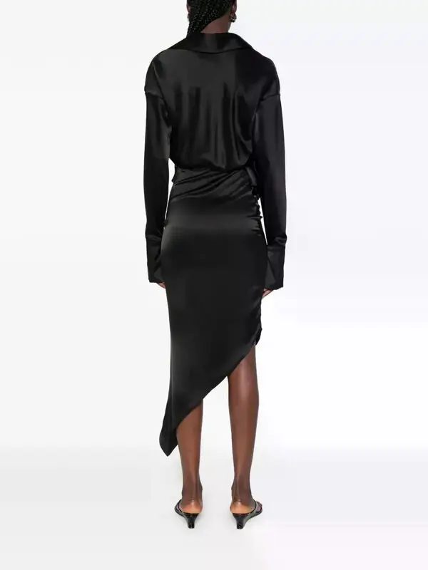VESTIAIRE D'UN OISEAU LIBRE Asymmetric Draped Midi Dress