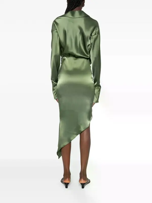 VESTIAIRE D'UN OISEAU LIBRE Asymmetric Draped Midi Dress