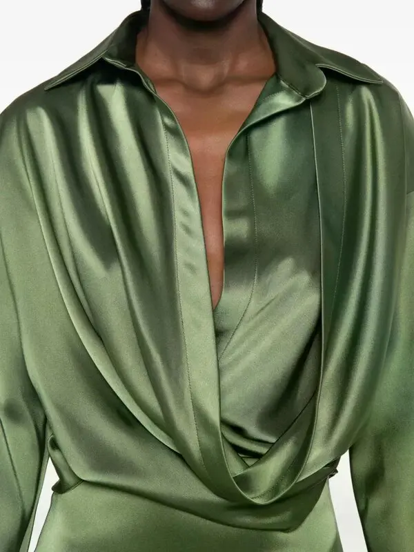 VESTIAIRE D'UN OISEAU LIBRE Asymmetric Draped Midi Dress