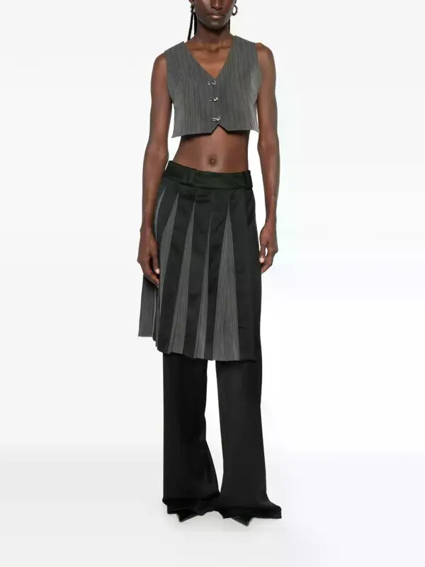 VESTIAIRE D'UN OISEAU LIBRE Open-back Pinstriped Vest