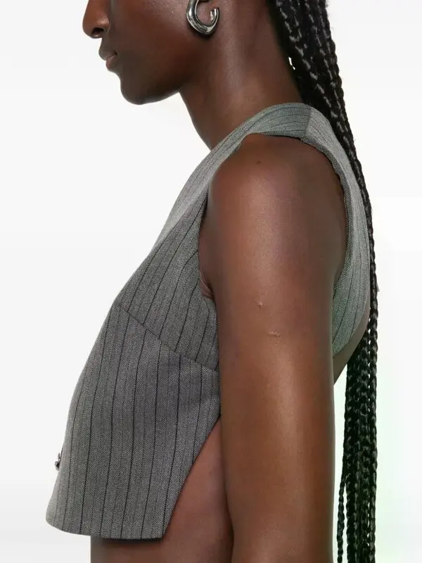 VESTIAIRE D'UN OISEAU LIBRE Open-back Pinstriped Vest