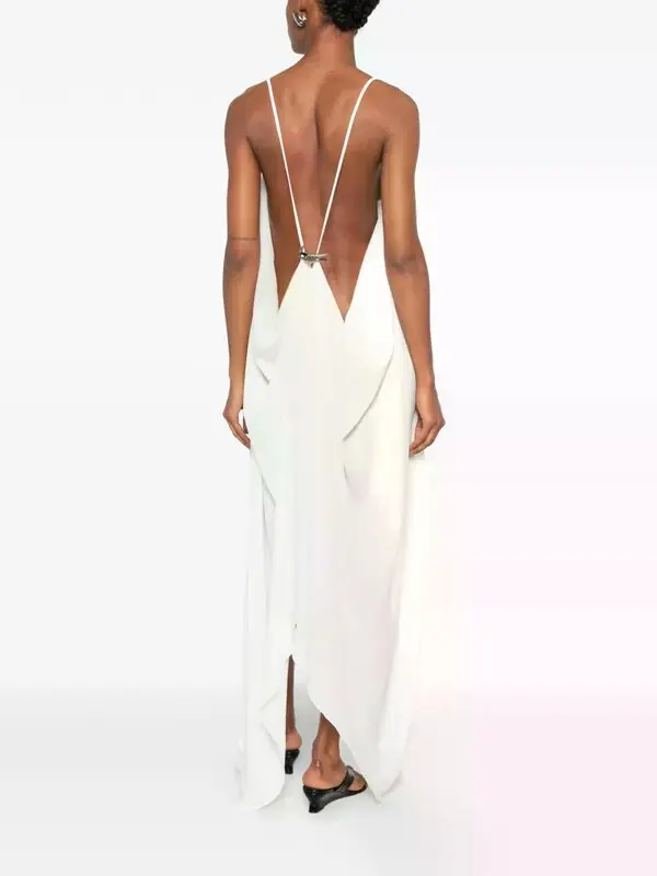 VESTIAIRE D'UN OISEAU LIBRE Open Back Draped Maxi Dress