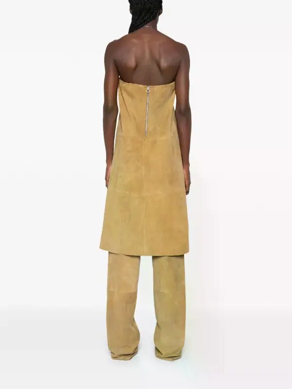 VESTIAIRE D'UN OISEAU LIBRE Strapless Suede Top And Trousers