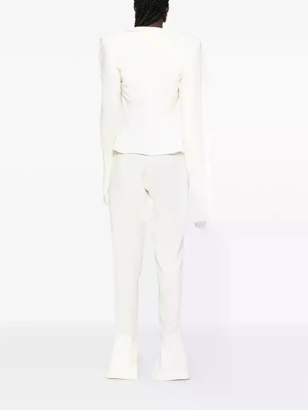 VESTIAIRE D'UN OISEAU LIBRE White Draped Bird-motif Jacket