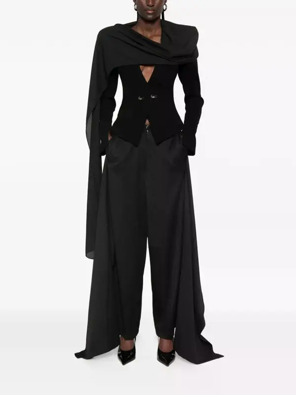 VESTIAIRE D'UN OISEAU LIBRE Bird-pin Jacket With Draped Collar