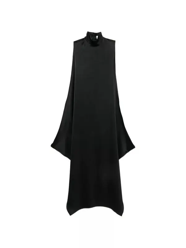 VESTIAIRE D'UN OISEAU LIBRE Satin High Neck Side-cutout Midi Dress