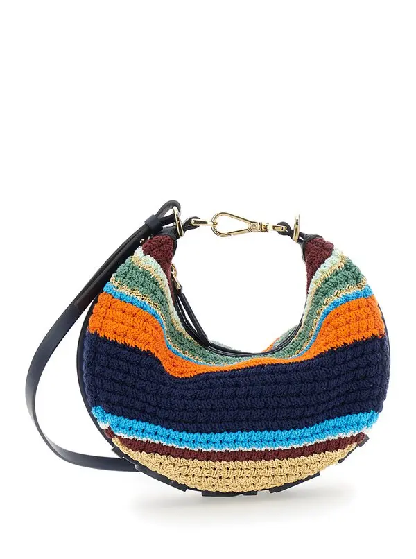 Fendi Fendigraphy' Handbag With All-over Striped Motif In Cotton Blend For - Multicolor