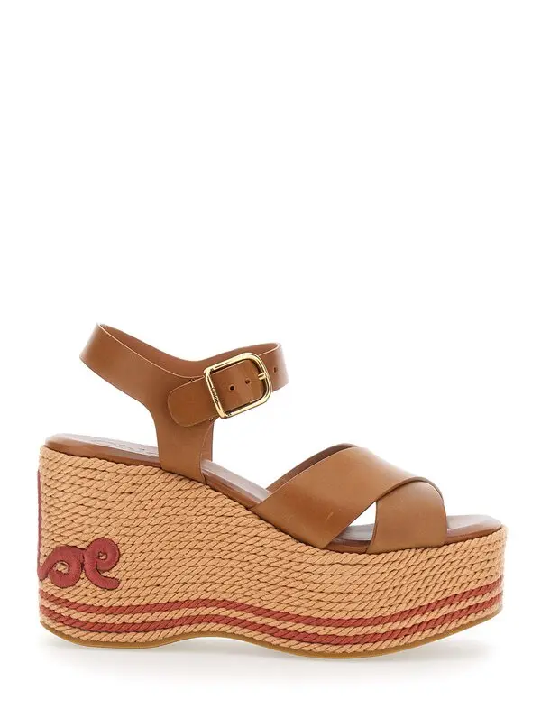 Chloé Wedge Sandals With Rope Detailing - Multicolor