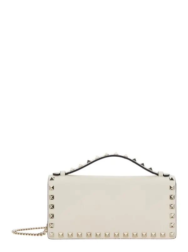 Valentino Garavani Wallet W/strap | Rockstud | Vitello Stampa Alce/platinum Studs - Multicolor