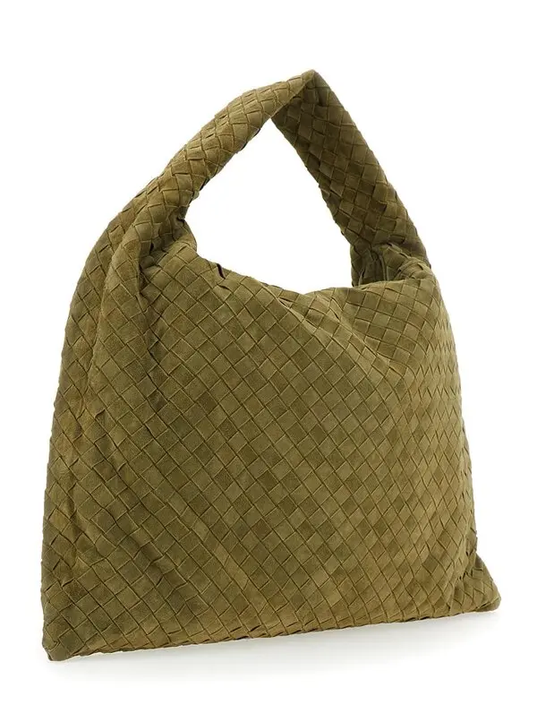 Bottega Veneta Large Hop Intreccio 15 Venetian Calf Bag - Green