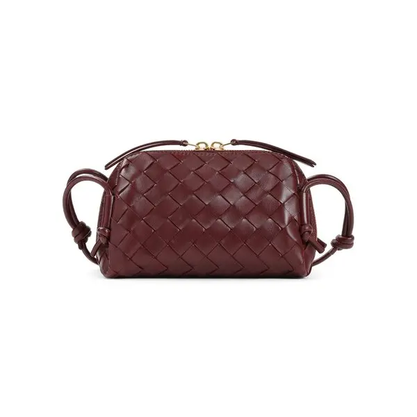 Bottega Veneta Woven Leather Concert Bag - Red