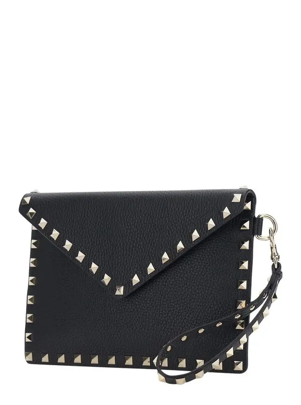 Valentino Garavani Medium Flat Pouch Rockstud Vitello Stampa Alce - Multicolor