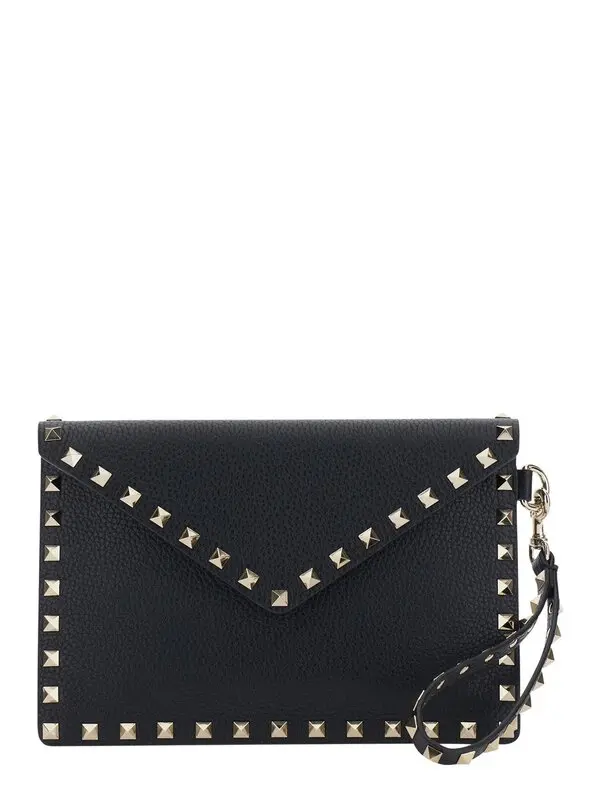 Valentino Garavani Medium Flat Pouch Rockstud Vitello Stampa Alce - Multicolor