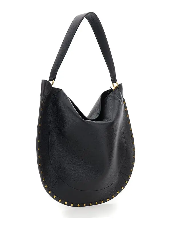 Isabel Marant Étoile Shoulder Bag 'oskan Hobo' With Studded Profile In Leather For - Black