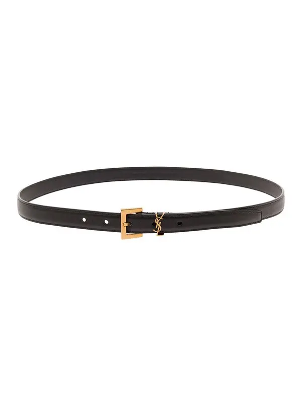 Saint Laurent Belt With Monogram Detail - Black