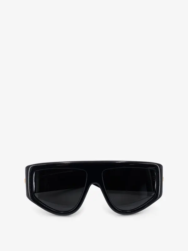 Bottega Veneta Oversized Acetate Sunglasses With Gold Finish Ribbon Detail - Multicolor