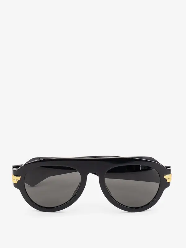 Bottega Veneta Oversized Acetate Sunglasses With Gold Finish Ribbon Detail - Multicolor