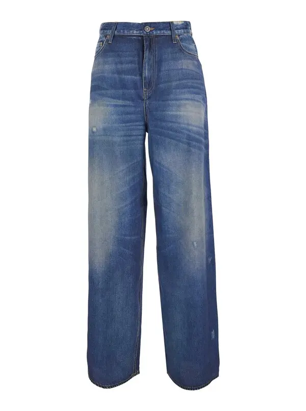 GOLDEN GOOSE Wide-leg Vintage Effect Jeans - Multicolor