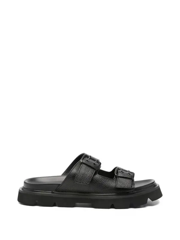 SERGIO MORETTI FIRENZE Pebble-grain Sandals With Buckle Fastening