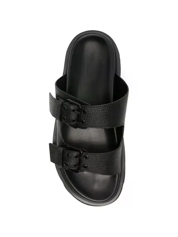 SERGIO MORETTI FIRENZE Pebble-grain Sandals With Buckle Fastening
