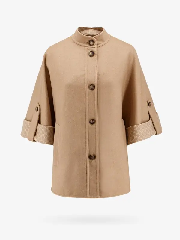 Max Mara Virgin Wool And Cashmere Cape With Pockets