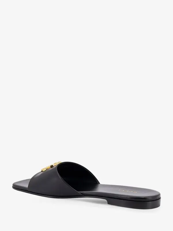 Gucci Slide Sandals With Metal Gg Logo