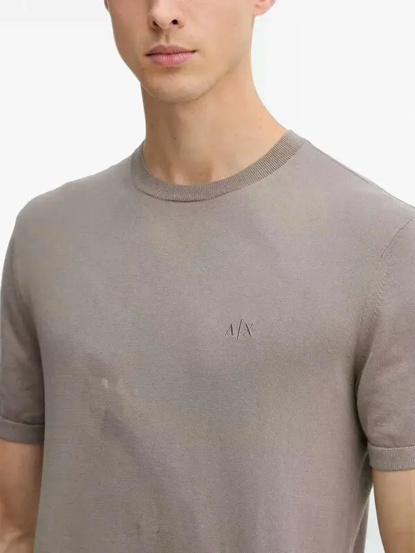 Armani Exchange Logo-embroidered Knitted T-shirt