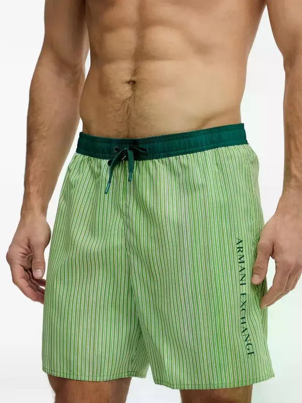 Armani Exchange Striped Drawstring Swim Shorts