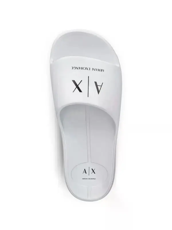 Armani Exchange Logo Print Open-toe Slides